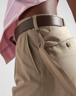 Prada Belted Gabardine Shorts