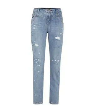 Philipp Plein Distressed Logo Detail Jeans