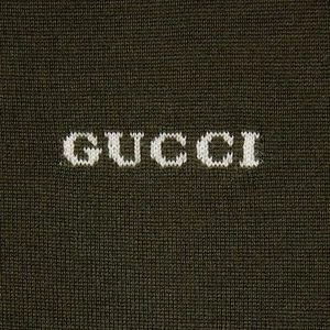 Gucci Cashmere Silk Cardigan With Intarsia Logo