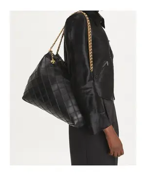 Tory Burch Fleming Drawstring Hobo Bag - Black