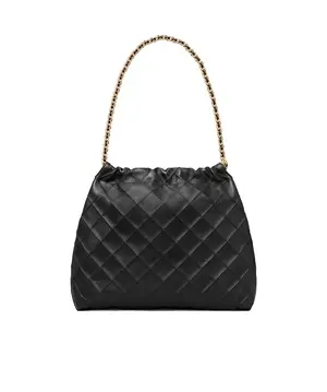 Tory Burch Fleming Drawstring Hobo Bag - Black