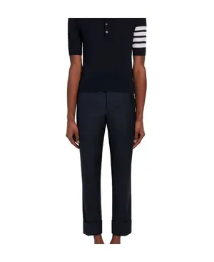 Thom Browne Super 120s Twill Tailored Trousers - Navy Blue