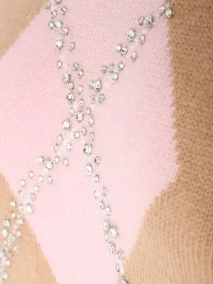 Max Mara High Neck Long-sleeved Jumper With Embellished Logo Detail - Nude