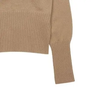 Max Mara High Neck Long-sleeved Jumper With Embellished Logo Detail - Nude