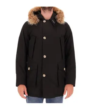 Woolrich Long-sleeved Down Parka With Fur-trimmed Hood