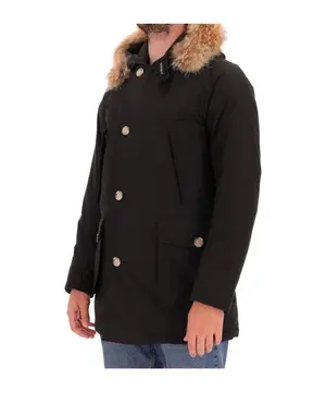Woolrich Long-sleeved Down Parka With Fur-trimmed Hood