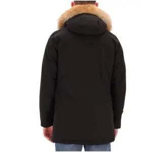 Woolrich Long-sleeved Down Parka With Fur-trimmed Hood
