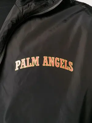 Palm Angels Logo Print Hooded Lightweight Jacket