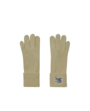 Burberry Equestrian Knight Logo Embroidered Full-finger Gloves - Nude
