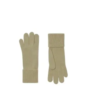 Burberry Equestrian Knight Logo Embroidered Full-finger Gloves - Nude