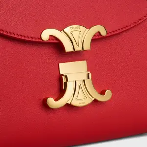 Celine Teen Nino Bag In Supple Grained Calfskin - Super Red