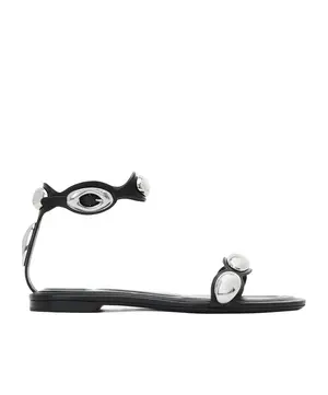 Alexander Wang Dome Leather Ankle Strap Sandals