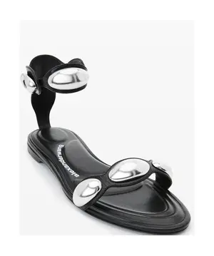 Alexander Wang Dome Leather Ankle Strap Sandals