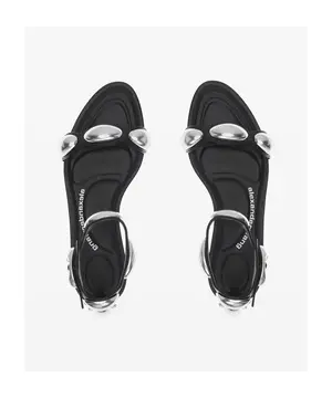 Alexander Wang Dome Leather Ankle Strap Sandals