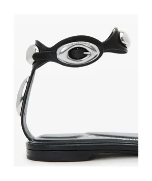 Alexander Wang Dome Leather Ankle Strap Sandals