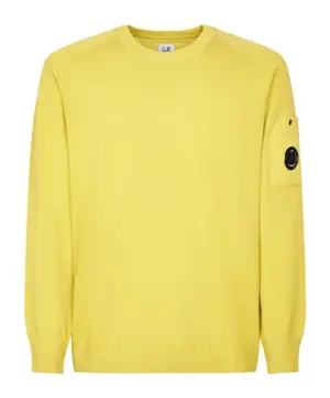 C.P. COMPANY Crewneck Lens Jumper - Yellow