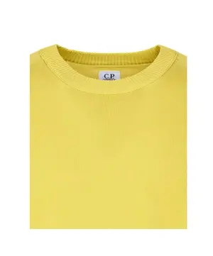 C.P. COMPANY Crewneck Lens Jumper - Yellow