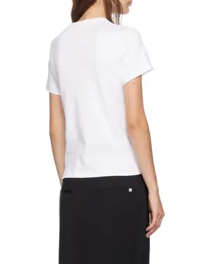 Helmut Lang White Embroidered Logo T-shirt