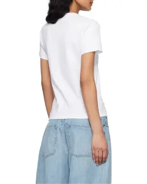 Helmut Lang White Embroidered Logo T-shirt