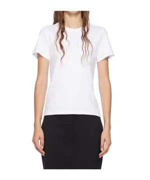 Helmut Lang White Embroidered Logo T-shirt