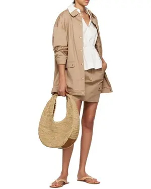 Staud Belt-loop Skirt - Khaki