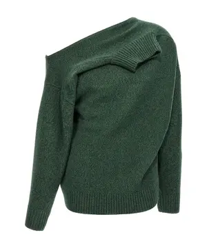 Victoria Beckham Mélange High Neck Sweater With Cut Out Detail