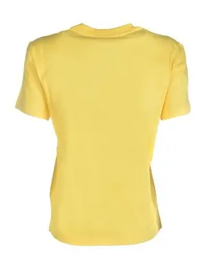 MSGM Round Neck Logo T-shirt - Yellow