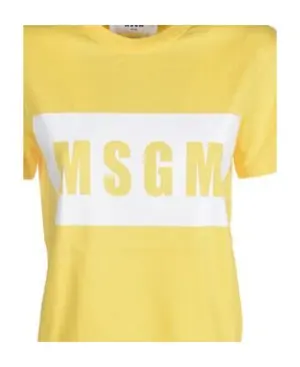 MSGM Round Neck Logo T-shirt - Yellow