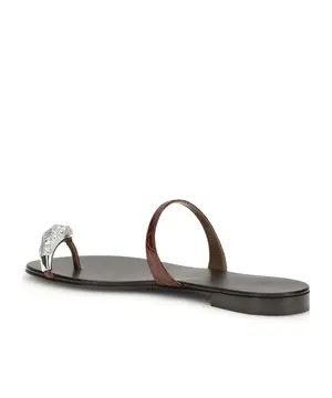 GIUSEPPE ZANOTTI Icon Ring Flat Sandals - Brown