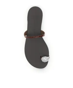 GIUSEPPE ZANOTTI Icon Ring Flat Sandals - Brown