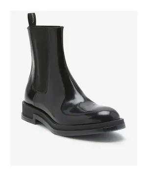 Alexander McQueen Round Toe Ankle Boots