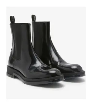 Alexander McQueen Round Toe Ankle Boots