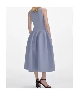 SELF-PORTRAIT Ribbed Knit Diamante Midi Dress