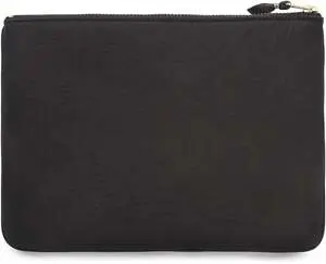 Comme Des Garçons Logo Printed Zip-up Pouch - Black