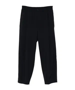 Giorgio Armani Button Detailed Pleated Trousers - Black