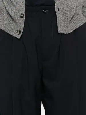 Giorgio Armani Button Detailed Pleated Trousers - Black