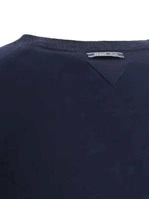 Prada V-neck Fine Knit Short Sleeve Sweater