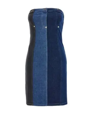 Moschino Layered Off-shoulder Denim Dress