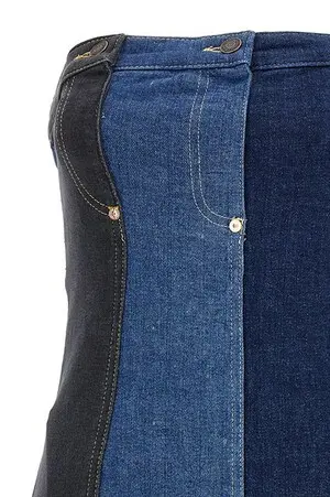 Moschino Layered Off-shoulder Denim Dress
