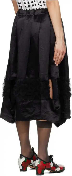 Comme Des Garçons Elastic Waist Skirt With Ruffle Trim