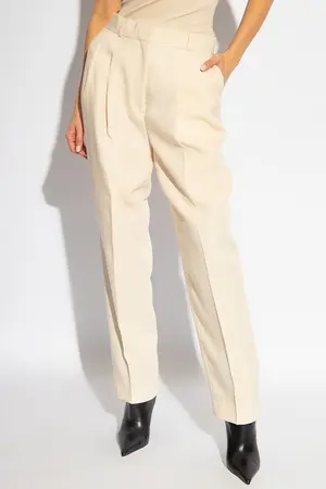 TOTEME Double-pleated Tapered Trousers - Nude