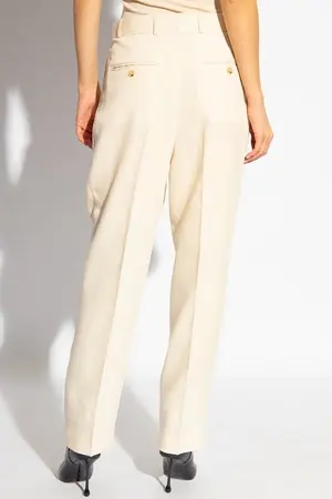 TOTEME Double-pleated Tapered Trousers - Nude