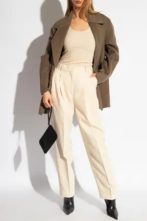TOTEME Double-pleated Tapered Trousers - Nude
