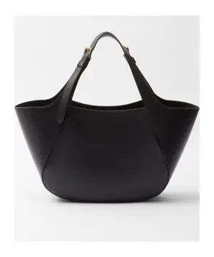 Prada Medium Leather Tote Bag - Black