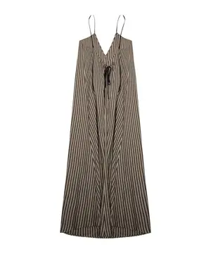 ALYSI Striped V-neck Slip Dress
