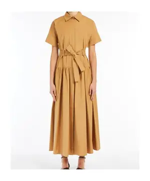 Max Mara Agoraio Belted Midi Dress - Caramel Color