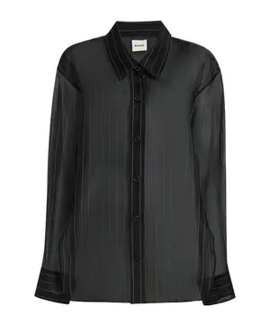 KHAITE Khaite Sheer Striped Long-Sleeve Shirt