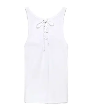 Prada Prada Logo Patch Scoop Neck Tank Top No