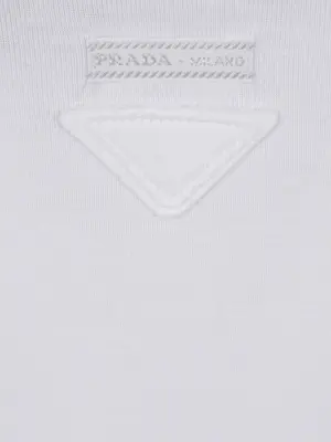 Prada Logo Patch Scoop Neck Tank Top - No