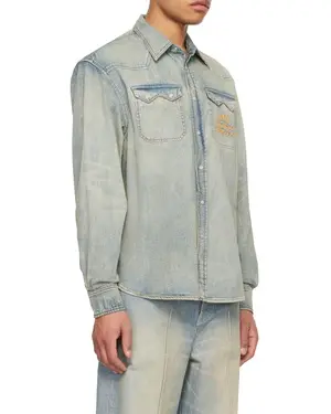 Kenzo Drawn Varsity Denim Western Shirt